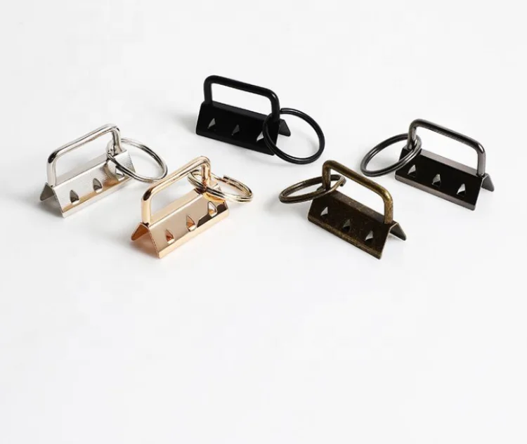 12*33mm Key Fobs Hardware With Keyrings Metal Ribbon End Key Chains ...