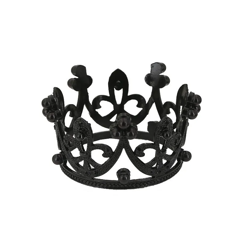 Small Round Black Crown and Tiaras Cake Decorations Tiara Princess ...