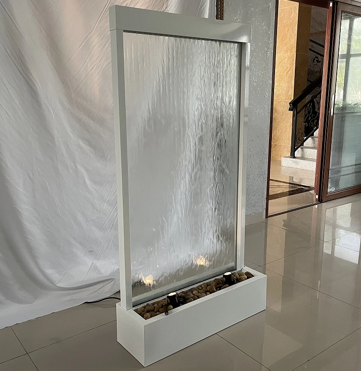 Customized Wall Water Fountain Indoor Waterfall Led Waterfall Screen ...