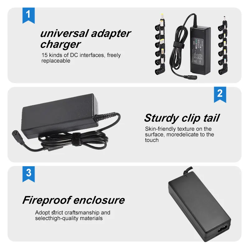 65w 90w Universal Laptop Charger Adapter For All Notebook Dell Hp ...