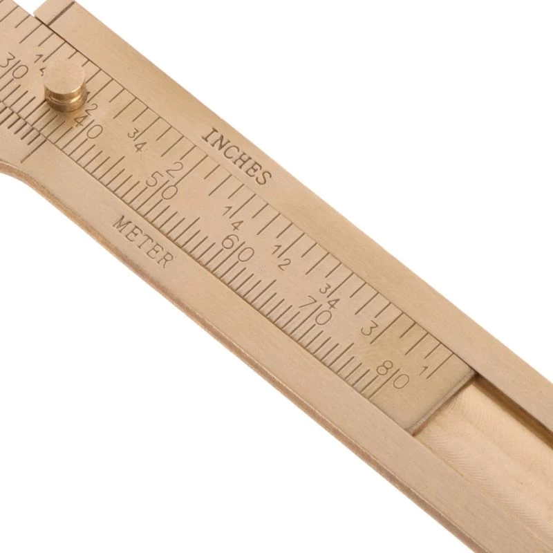 Mini Brass Sliding Gauge Vernier Caliper 80mm 3.25inch Pocket Ruler ...