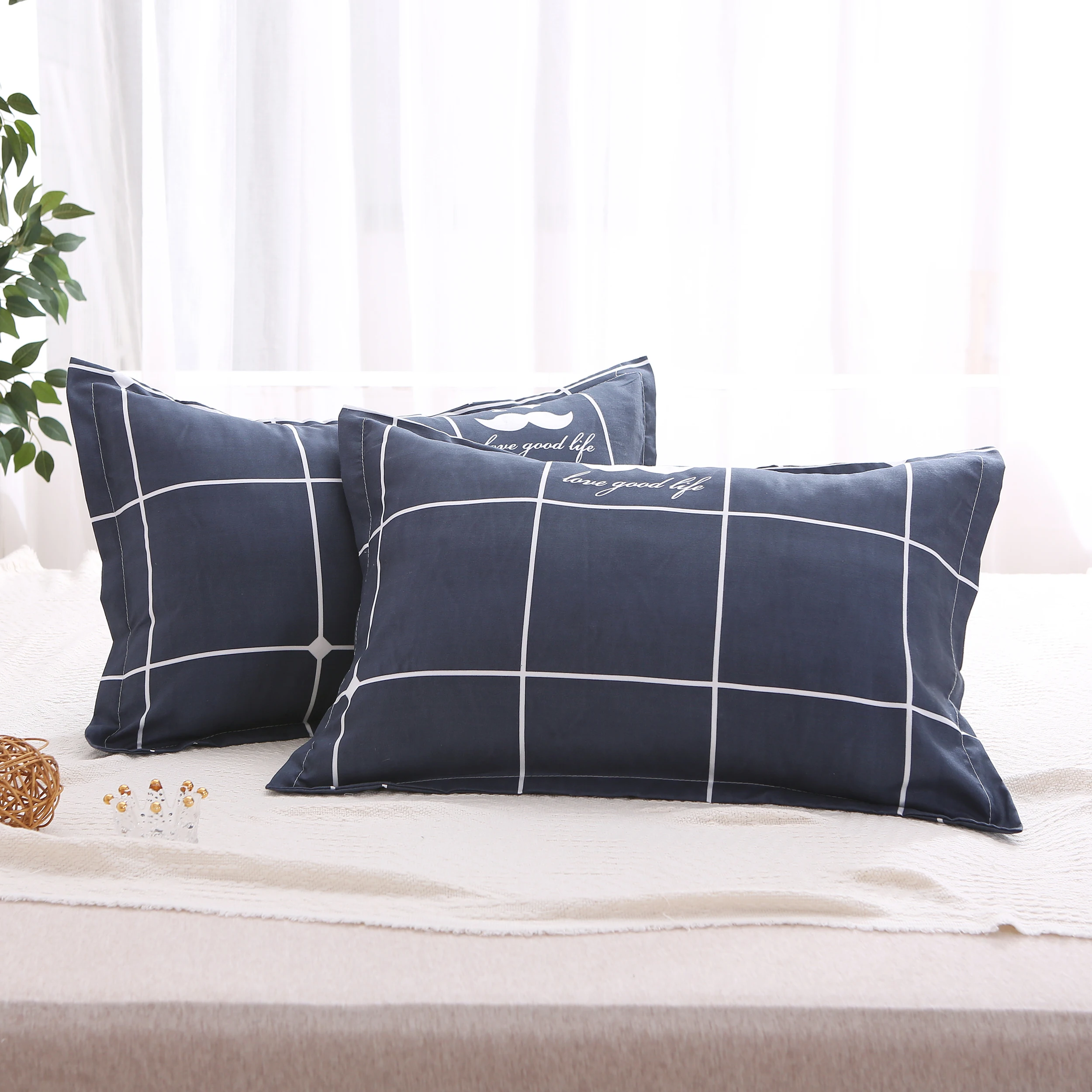 Cotton Striped Pattern Single Pillowcase Durable High Quality For Home ...