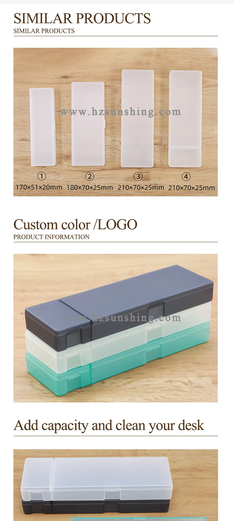 School Art Marker Double Decker Ballpoint Ball Pen Container Plastic ...