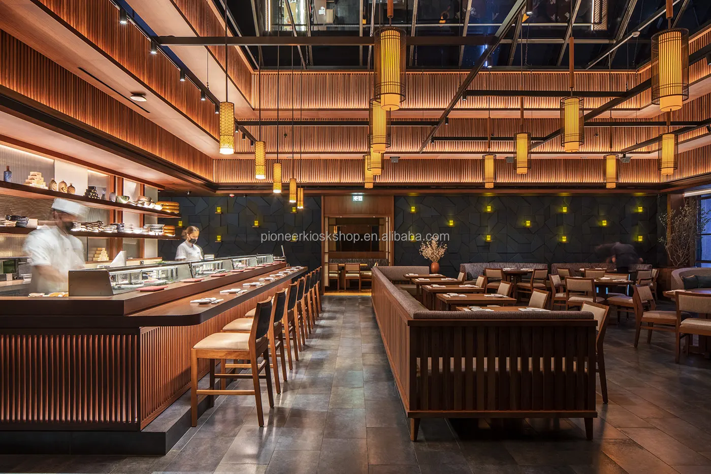Modern Customised Sushi Bar Counter for Japanese Restaurant Interior ...