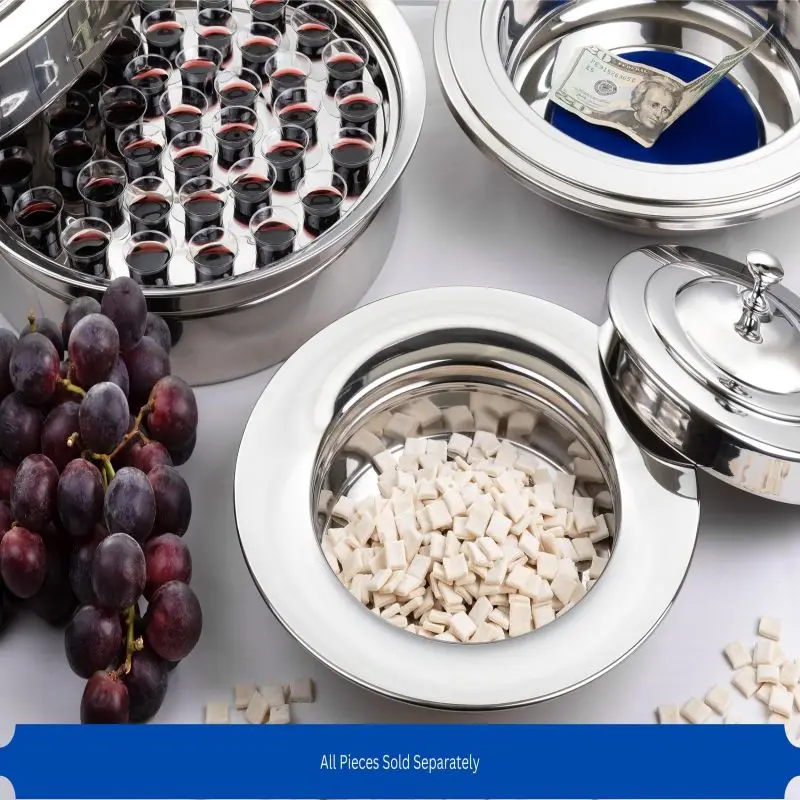 Stainless Steel Offering Plates Holy Communion Cups And Tray For Church ...