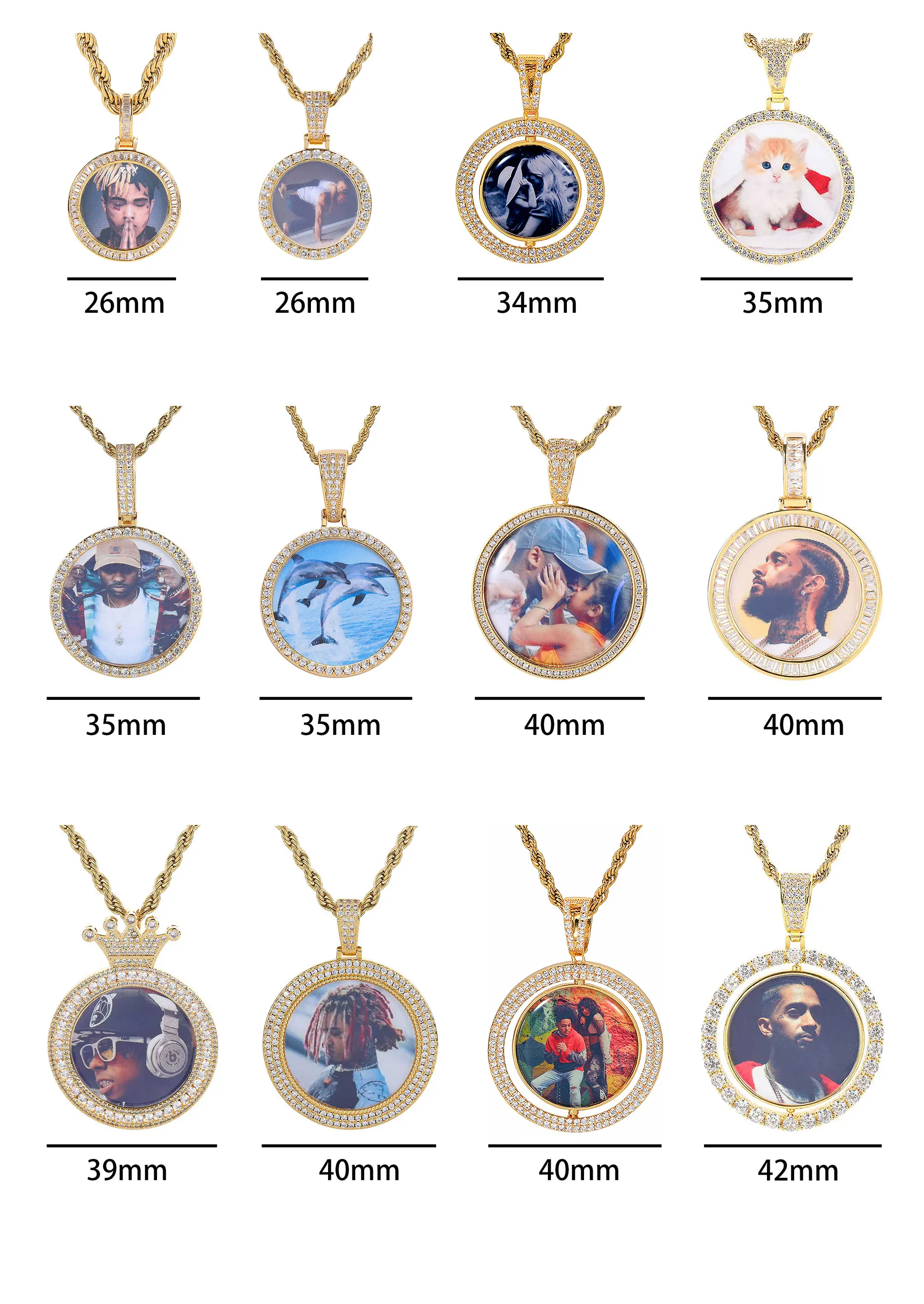 Excellent Jewelry Custom Hip Hop Necklace Blanks Bling Cz Iced Out Diy ...
