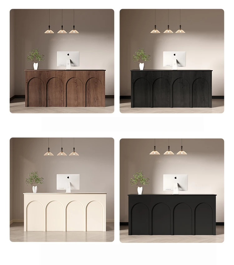Custom Vintage Black Wood Reception Desk Small Office Reception Desk ...