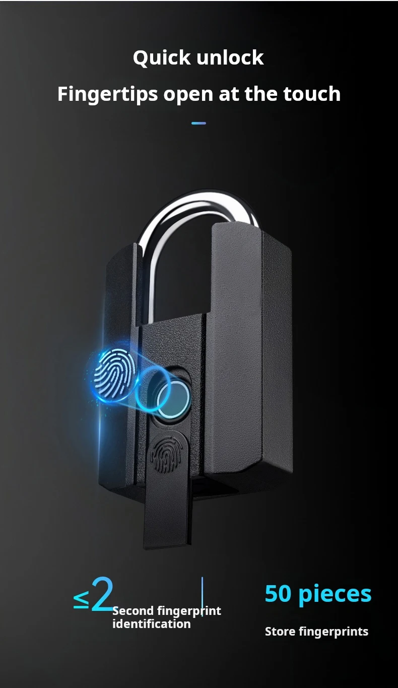 High Quality Finger Print Lock Padlock Dustproof Waterproof Unique ...