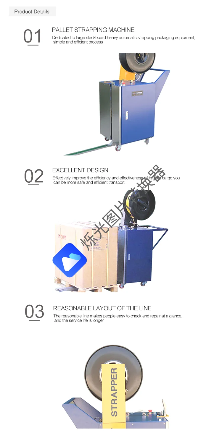 Large Plastic Pallets Wrapping Joint Pack Machinery Automatic Mobile Strapping For Pallet ...