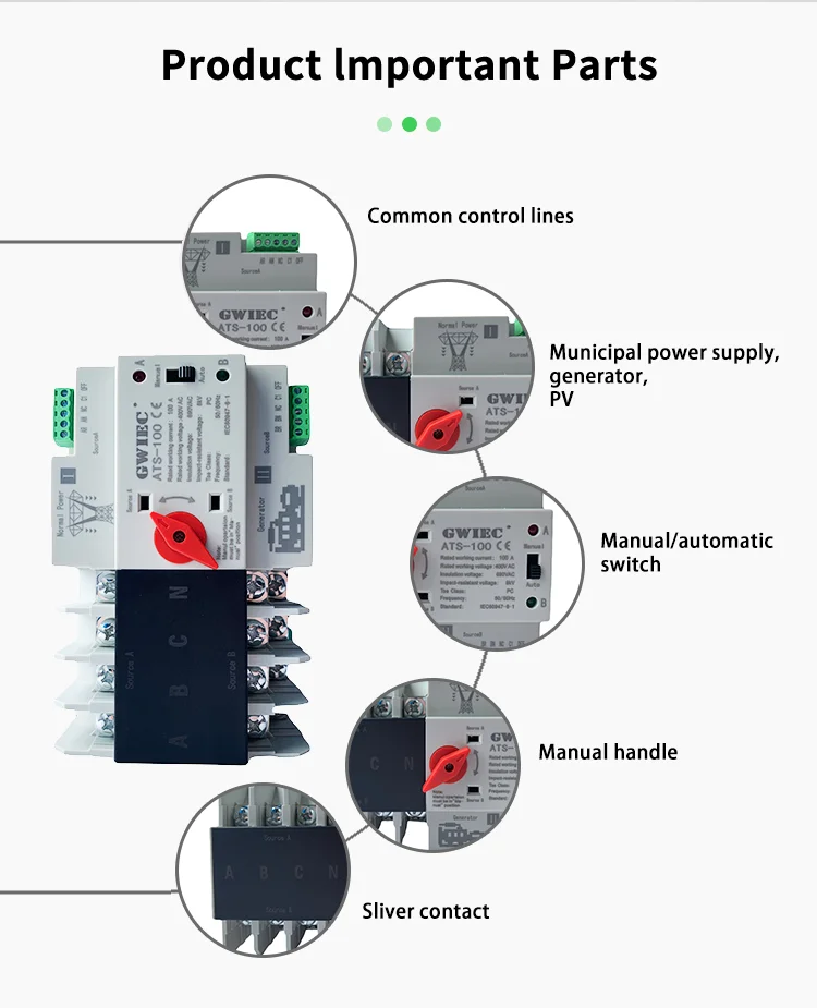 PC-Class Three Phase AC 400V 50/60Hz Dual Power Automatic Transfer ...
