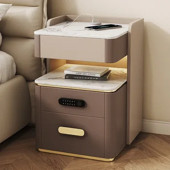 Intelligent Solid Wooden Bedside Table With Large Capacity And Storage ...