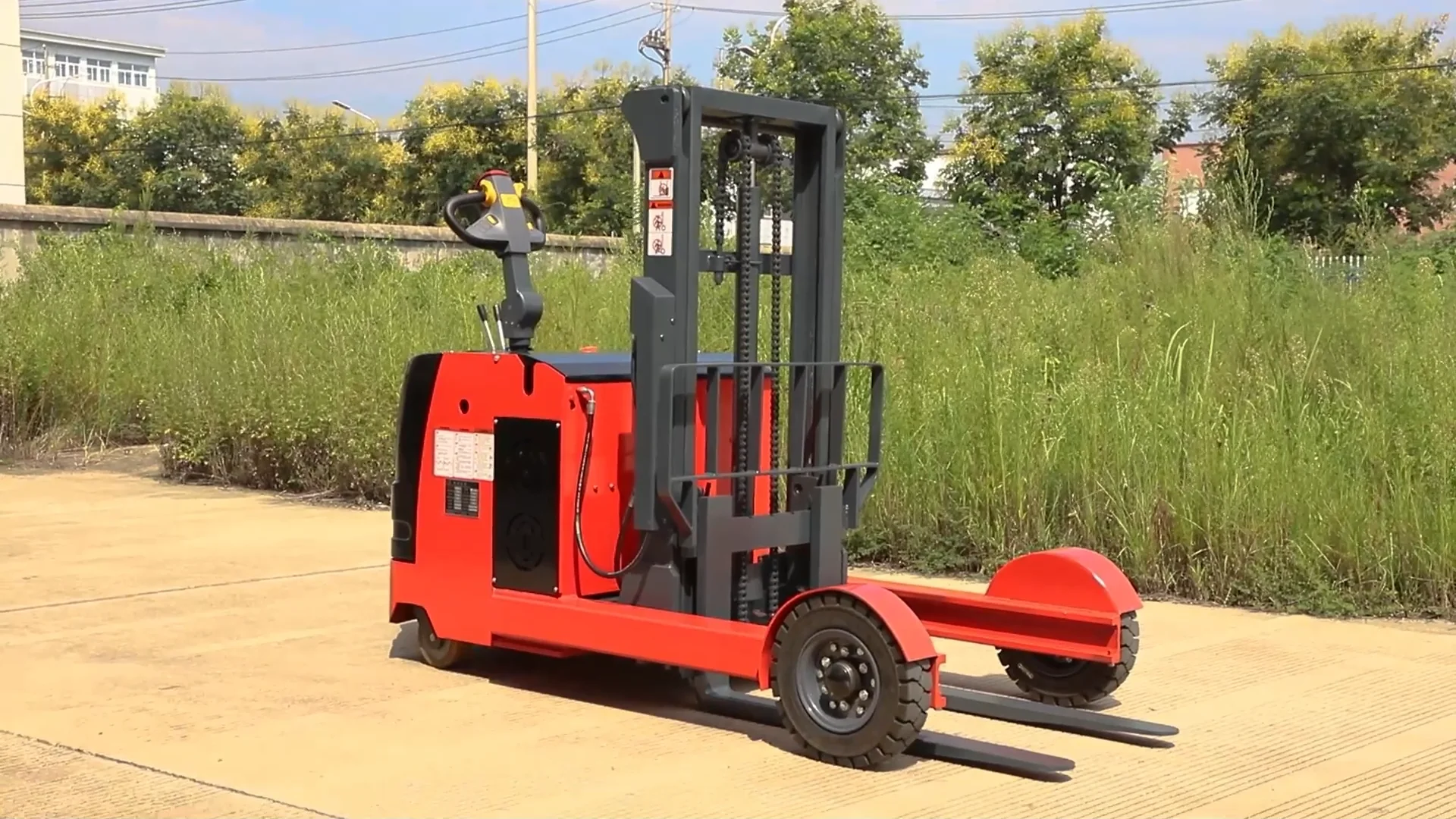 Self Loading Portable Electric Forklift Truck Walkie Reach Stacker ...