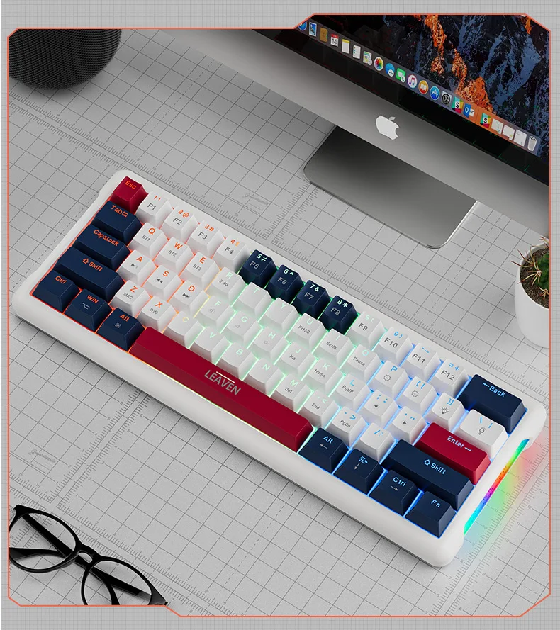 K610 Rgb Keyboard Backlight Three-mode Axle Seat Hot-swappable ...
