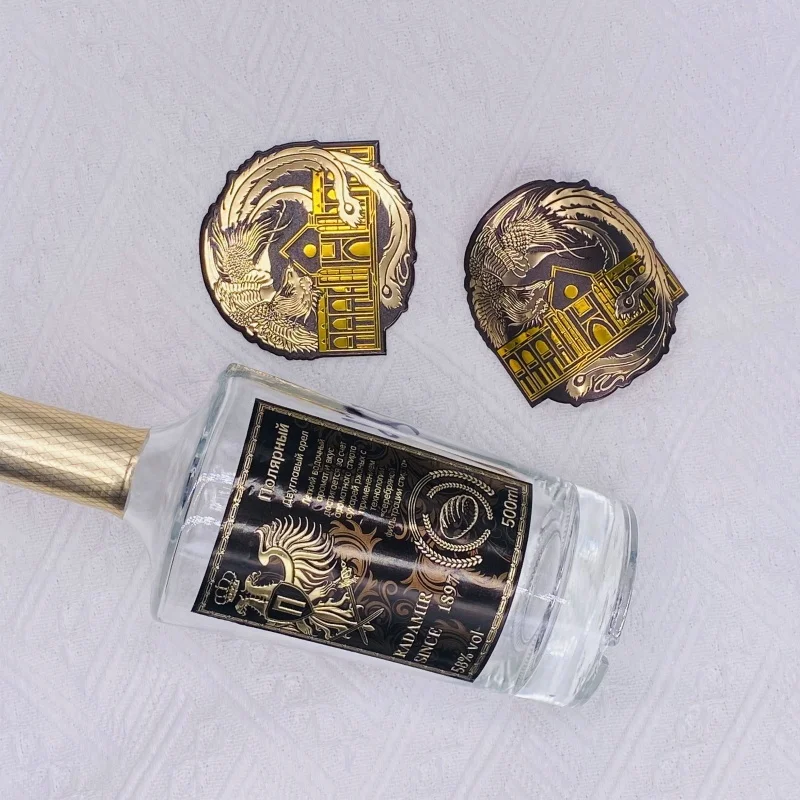 Custom Gold Plated Metal 3d Embossing Sticker For Perfume Bottle ...