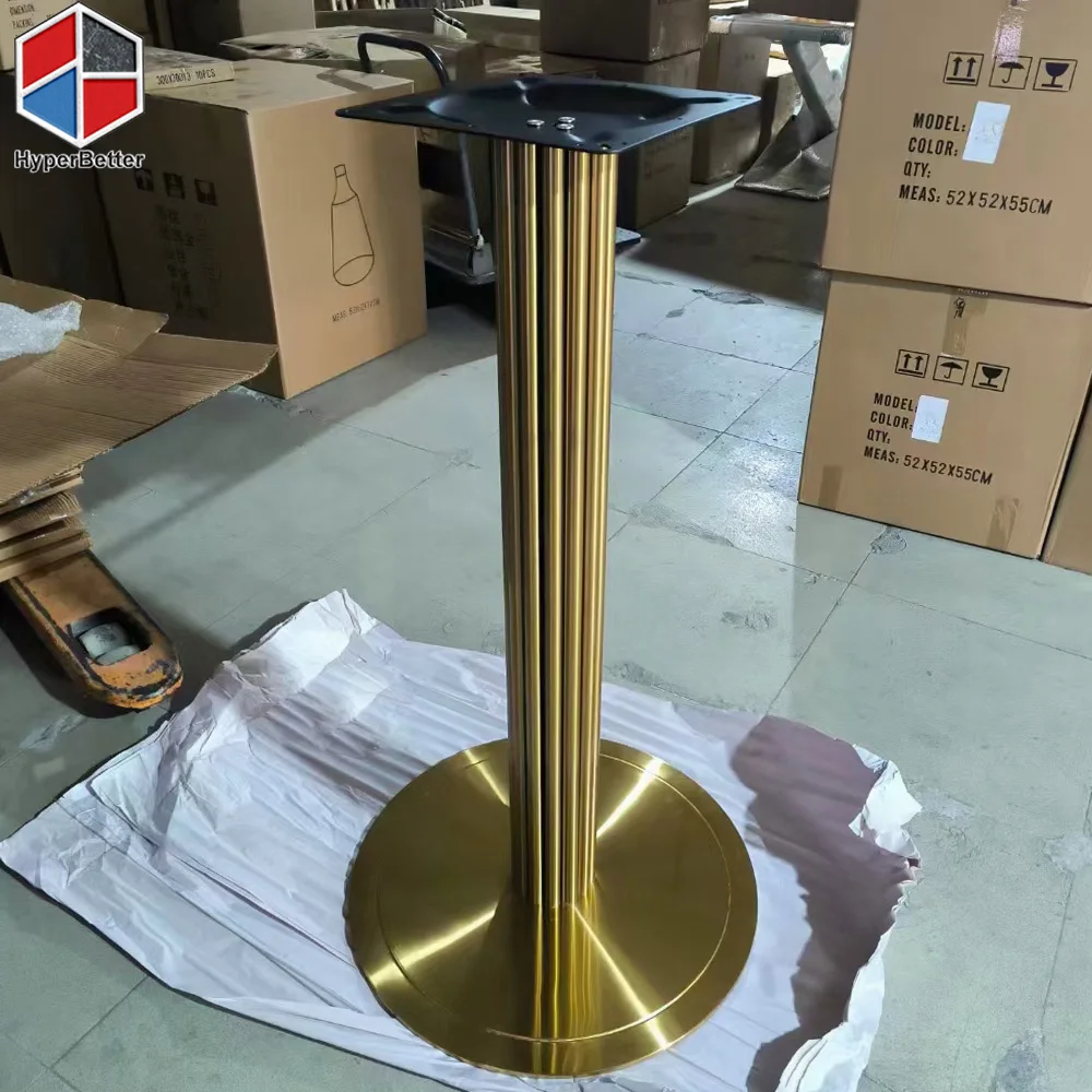 Cafe Restaurant Design Gold Table Base for Round Cafe Table 60cm to ...
