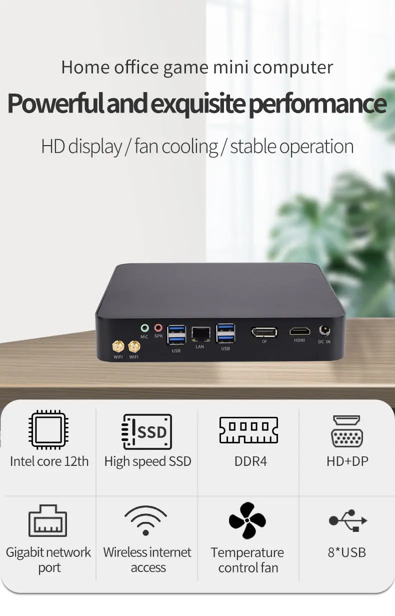 4K Mini PC with Intel Core I3 12100/i5 12400 - Win10/11