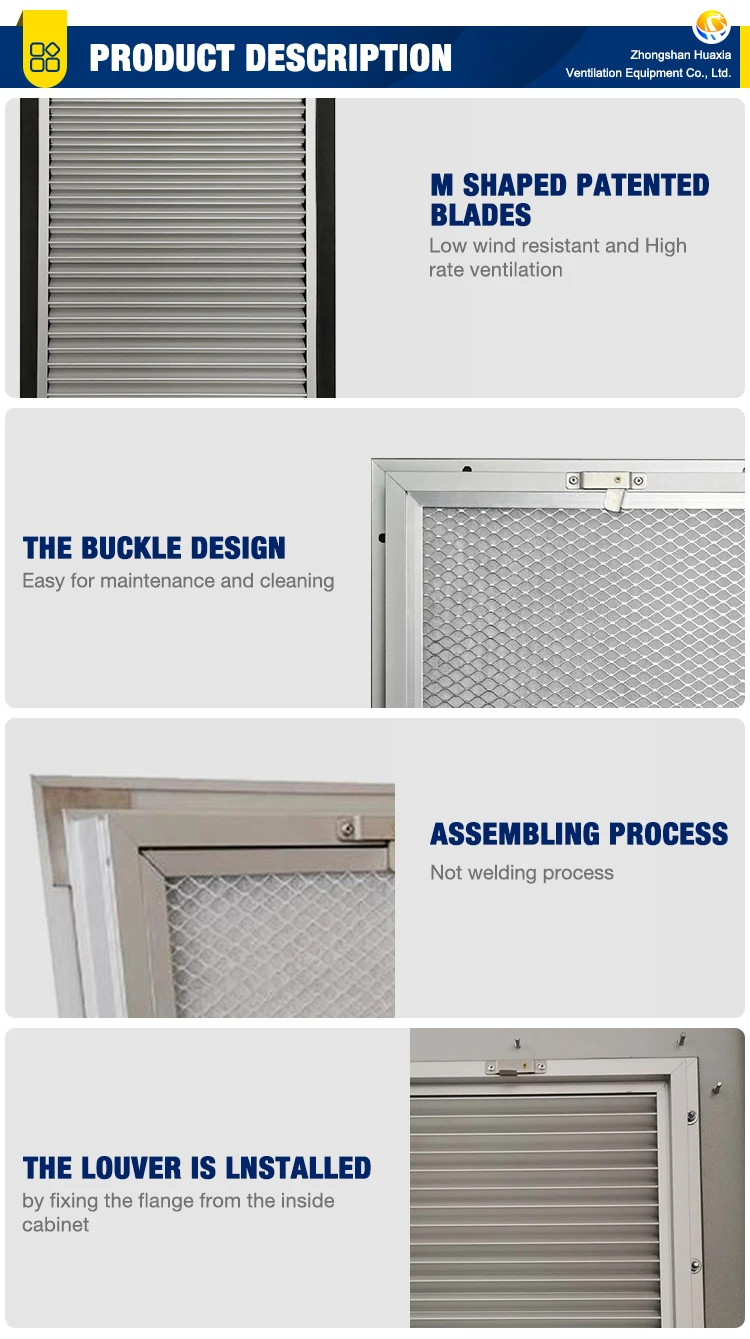 Huaxia Ip54 Waterproof Exterior Louvers Aluminum Alloy Air Louvre ...