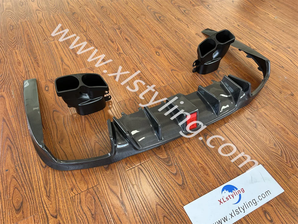 Rear Diffuser With Exhaust Pipes Tips Front Splitter Lips for Benz W213 ...