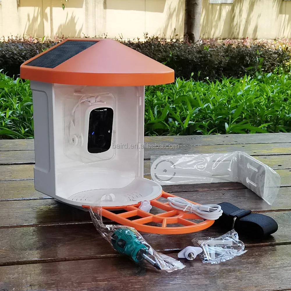 IP66 2MP Smart Bird House Feeder with Camera Solar Panel Remote Viewing ...