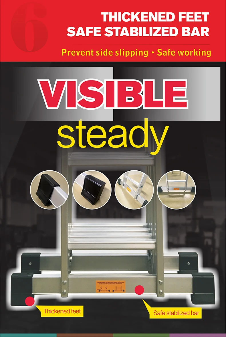 Aluminum Easy Store Multiple Folding Step Ladder - 4x3, 4x4, 4x5, 4x6