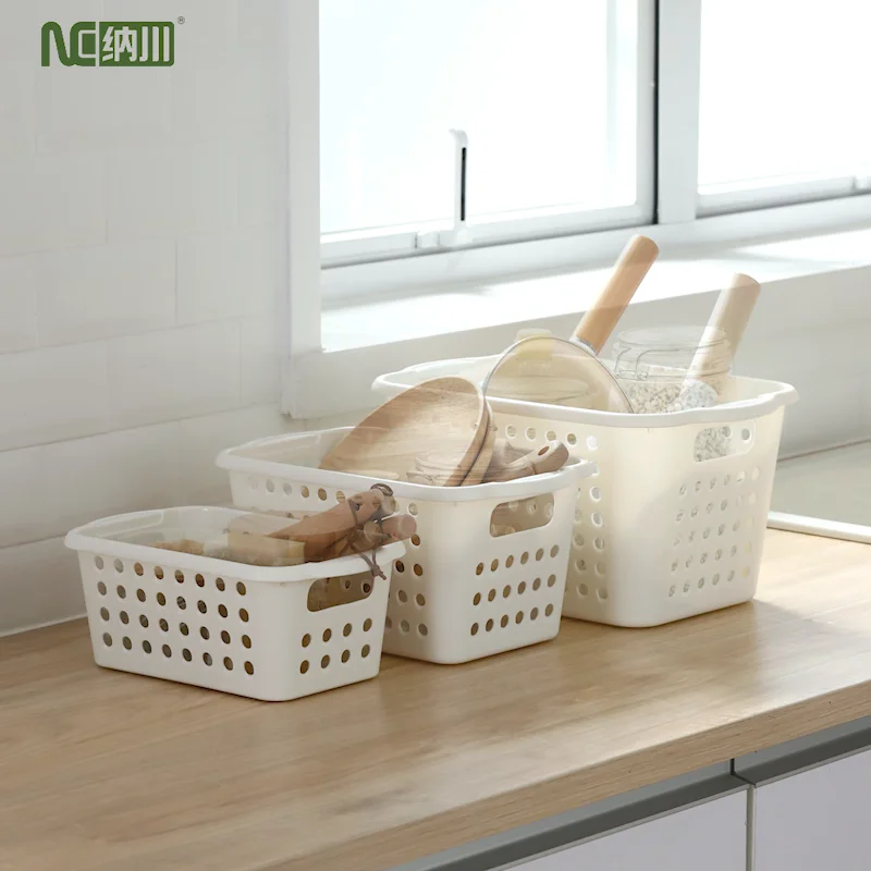 Wholesale Portable Plastic Storage Baskets With Hollow-out Handle - Buy ...