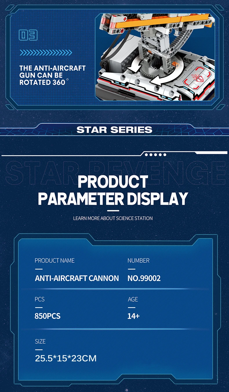 Reobrix 99002 Moc Space Wars Electric Anti-aircraft Con Non Gun Star ...