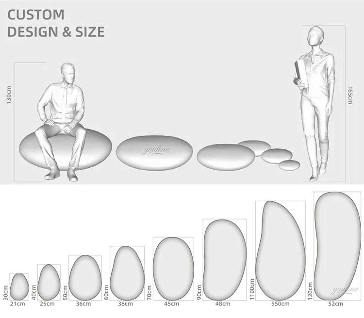 Hotel Lobby Art Decor Pebble Metal Stone Statue Abstract Stainless ...