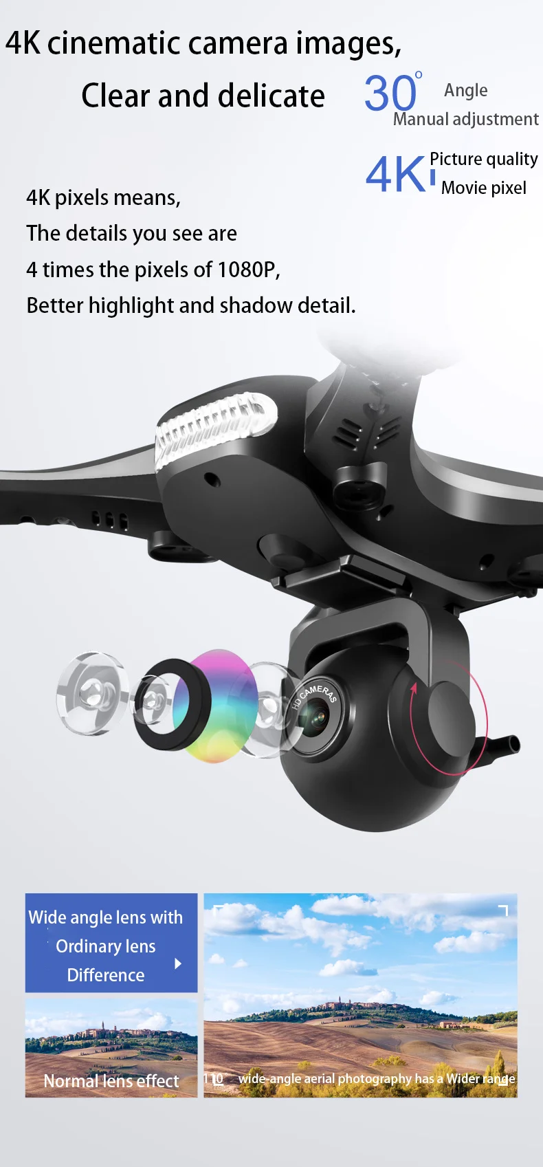 Hayilai Dual Camera Quadcopter Drone - 4K HD Aerial Photography