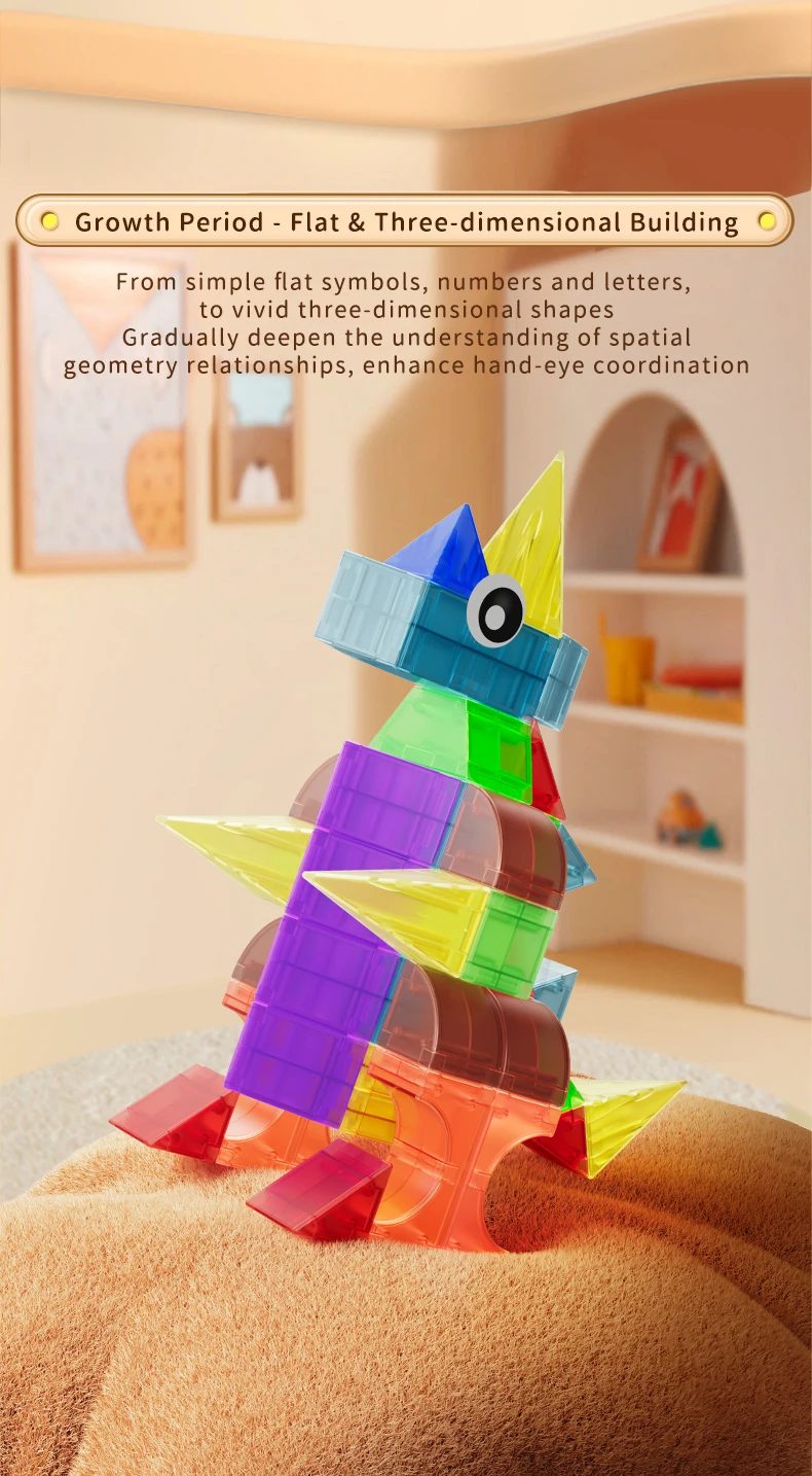 Creative Kids Montessori Stem Magnet Puzzle Block Magnetic Tiles ...