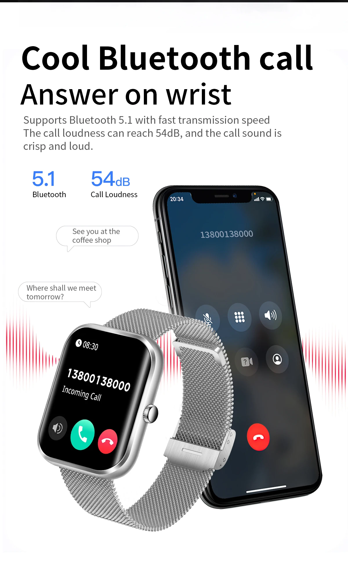 AK58 Smart Watch is designed for both women and men, featuring heart ...