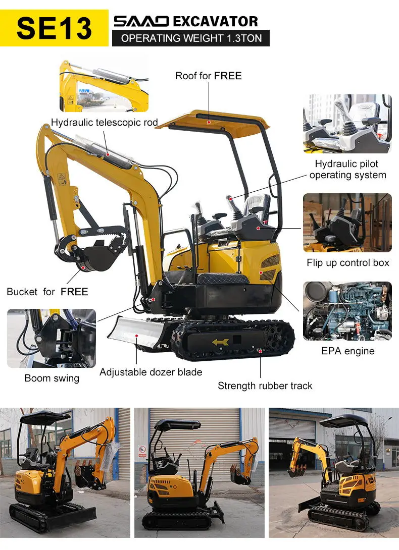 Free Shipping Mini Excavator 3.5 Ton Crawler with EPA Engine, Diesel ...