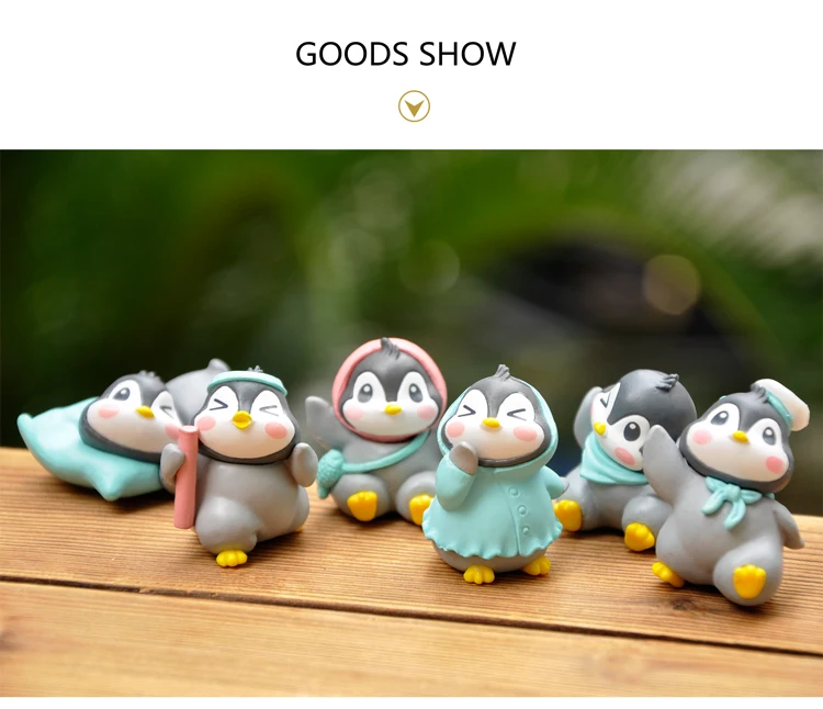 Cartoon Penguin Miniature Figurine Resin Craft Succulent Potted Plants ...