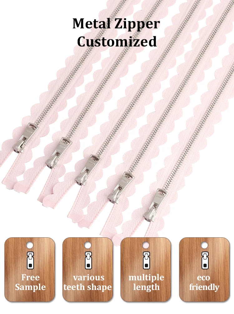 Wholesale Custom Laser Cutting Logo Tape #3 #5 Metal Zipper Y Teeth ...