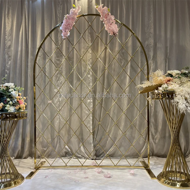 Luxury Gold Stainless Steel Arch Door Frame For Wedding Party Events ...