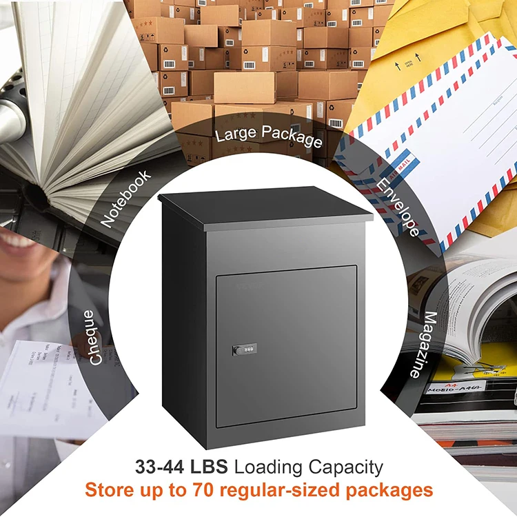 JH-Mech Extra Large Mailbox for Parcel Wall Mounted Lockable with Anti ...