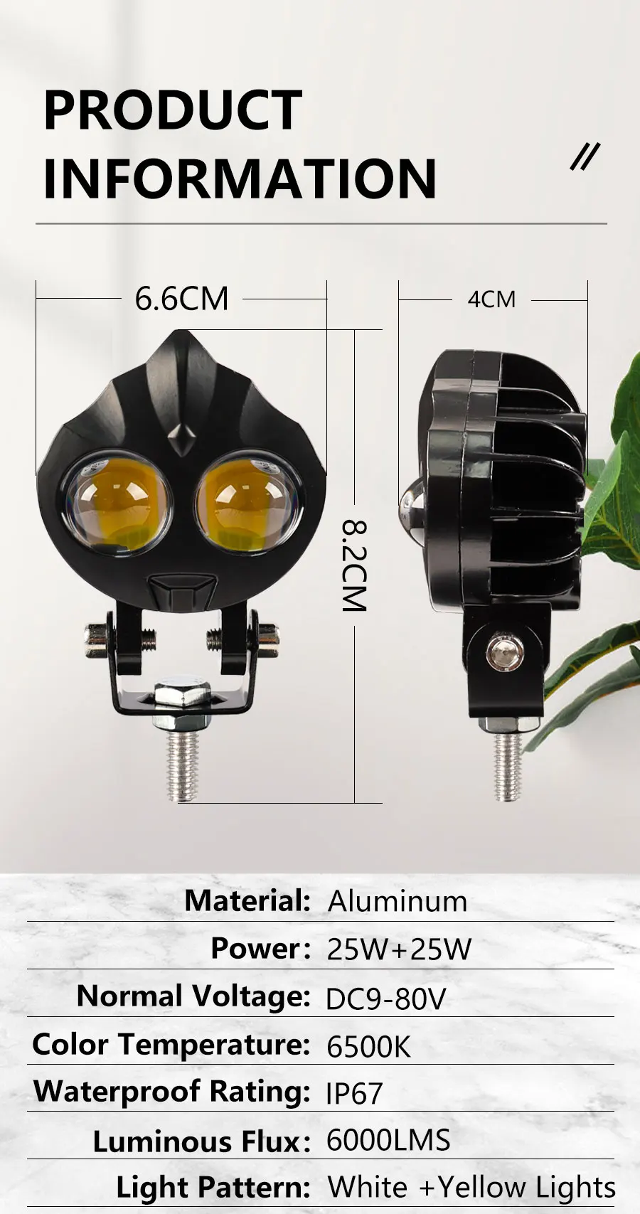 High Focus Ultra Bright Spotlight IP67 Hi Lo Beam DRL Driving Spotlight ...
