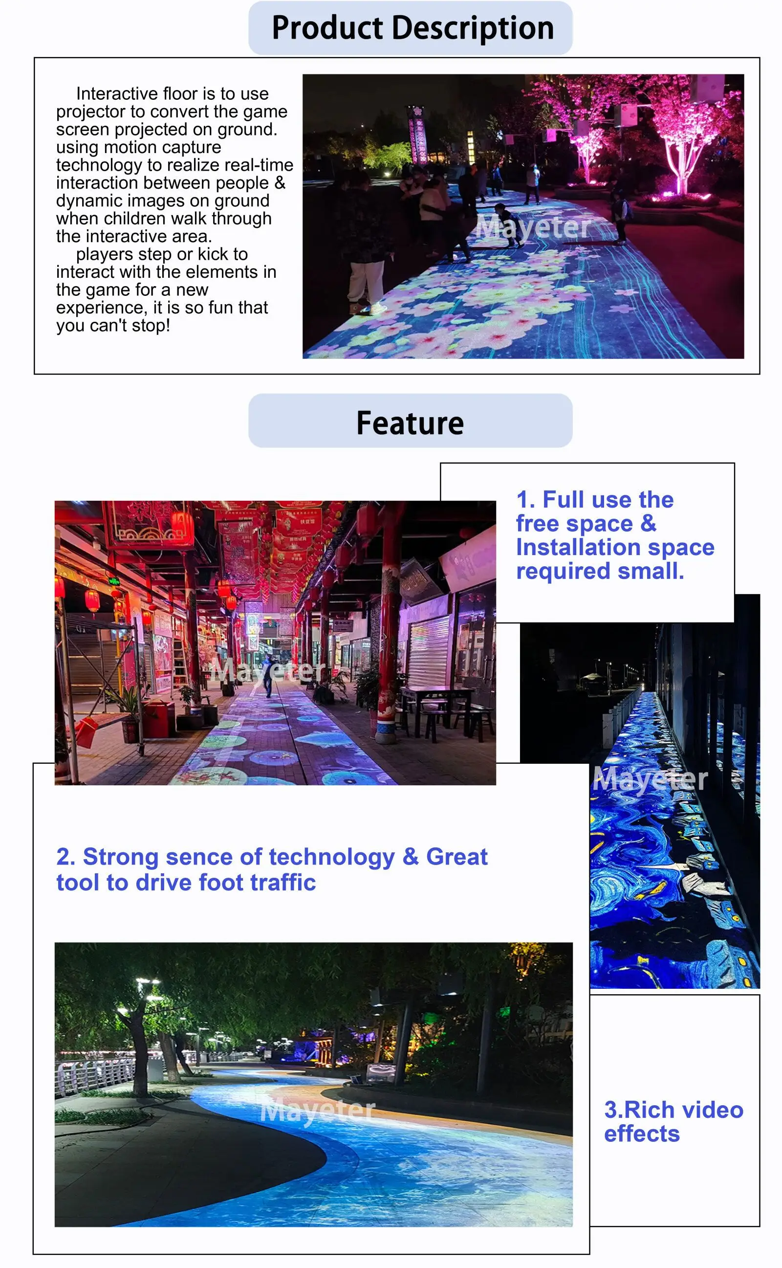 Outdoor Digital Floor All-in-one 3d Mapping Projection Interactive ...