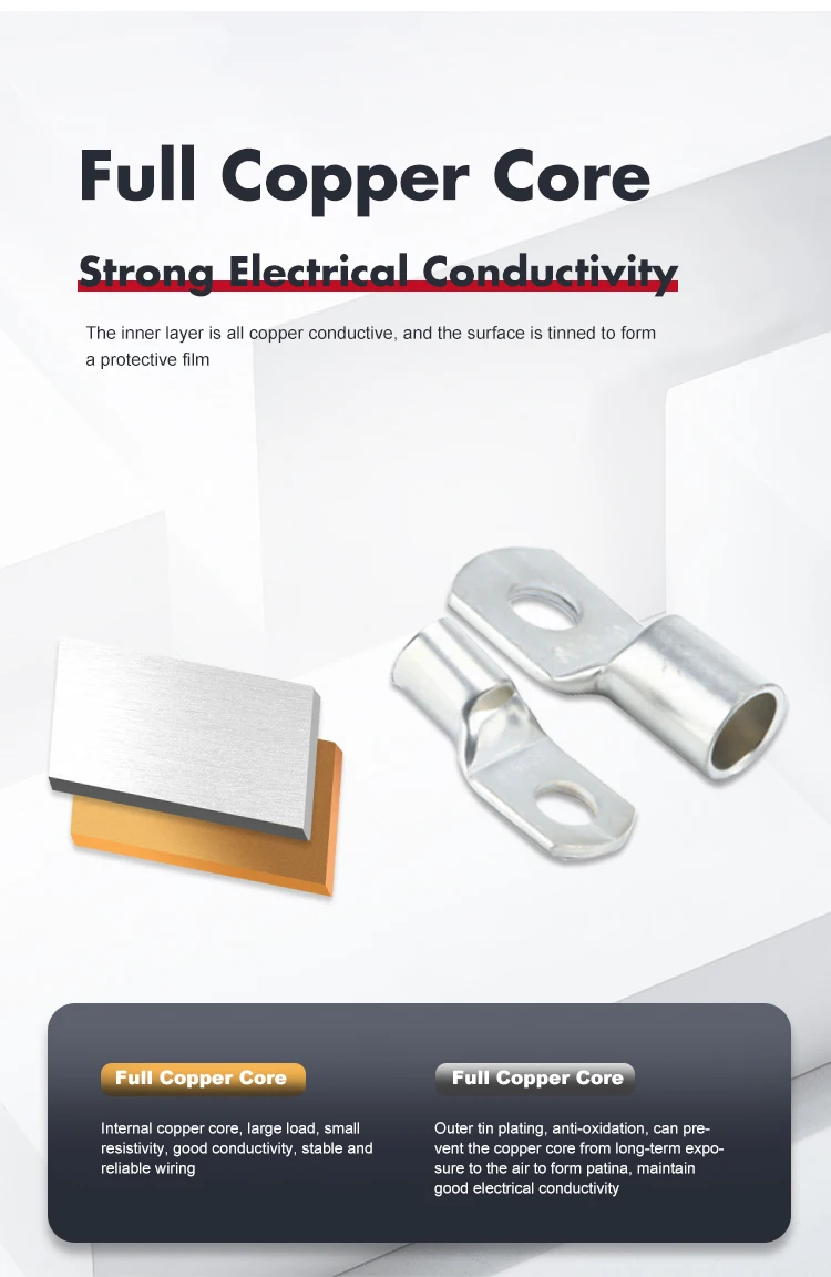 35mm Copper Cable Lug Sc Type Sc25-8 Standard Battery Tin Plated ...