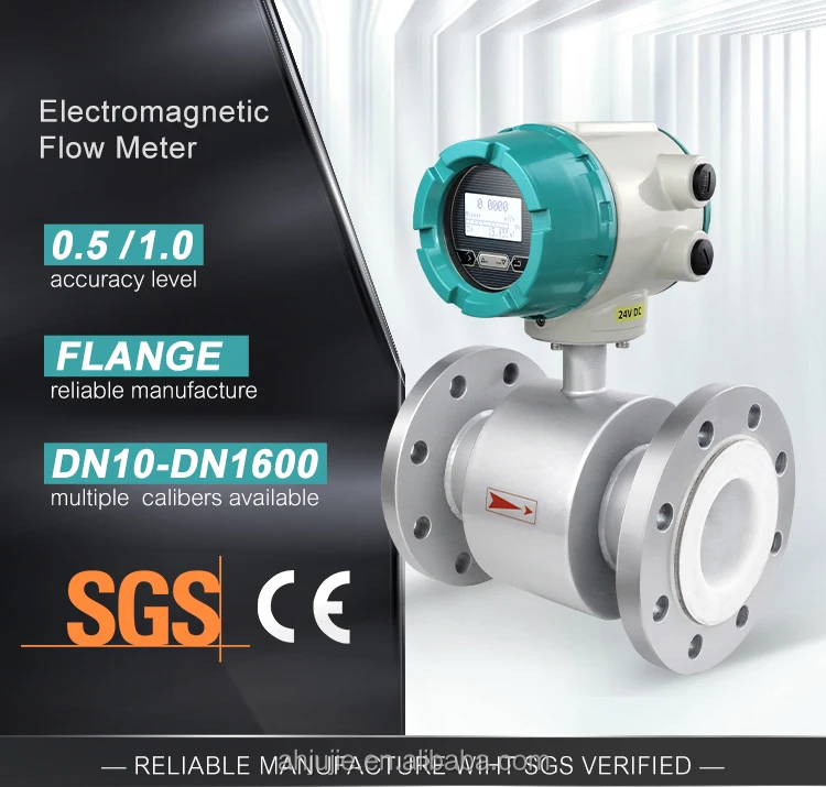 OEM Sanitary Electromagnetic Flowmeter for Sewage Water Treatment Acid ...