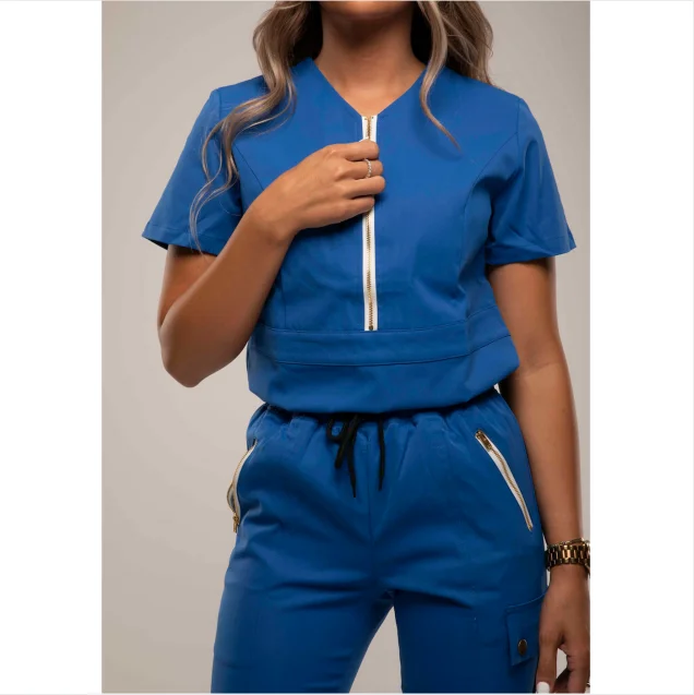 Custom Women Scrubs Anti-wrinkle Breathable Hospital Nurse Suits Sets ...