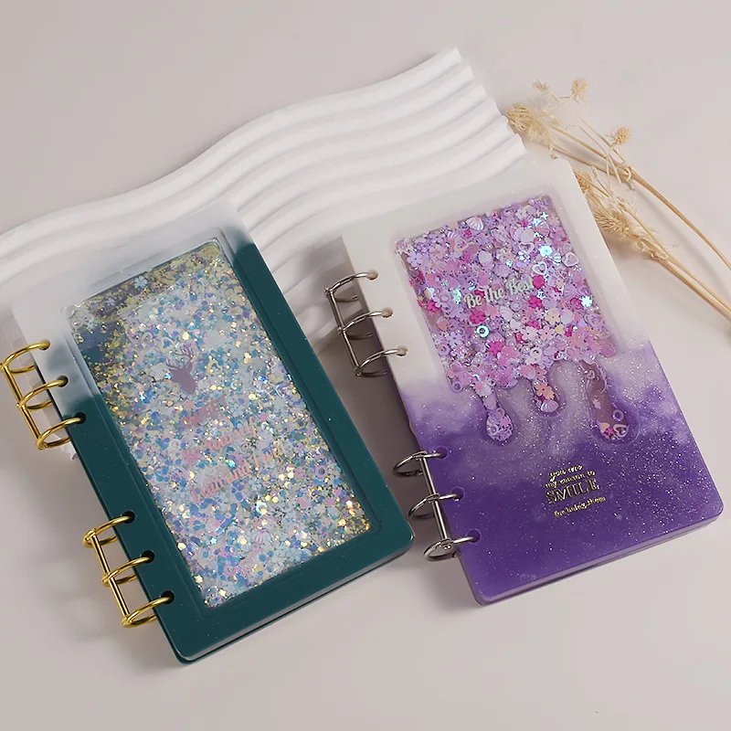 Crystal Glue Quicksand A6 Notebook Quicksand Ice Rectangular Cover ...