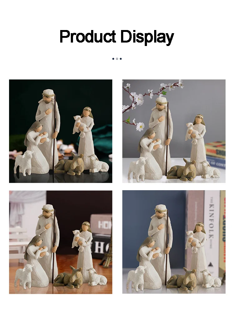 Jesus Birth Carving Hand Painted Resin Ornament Jesus Birth Figures ...