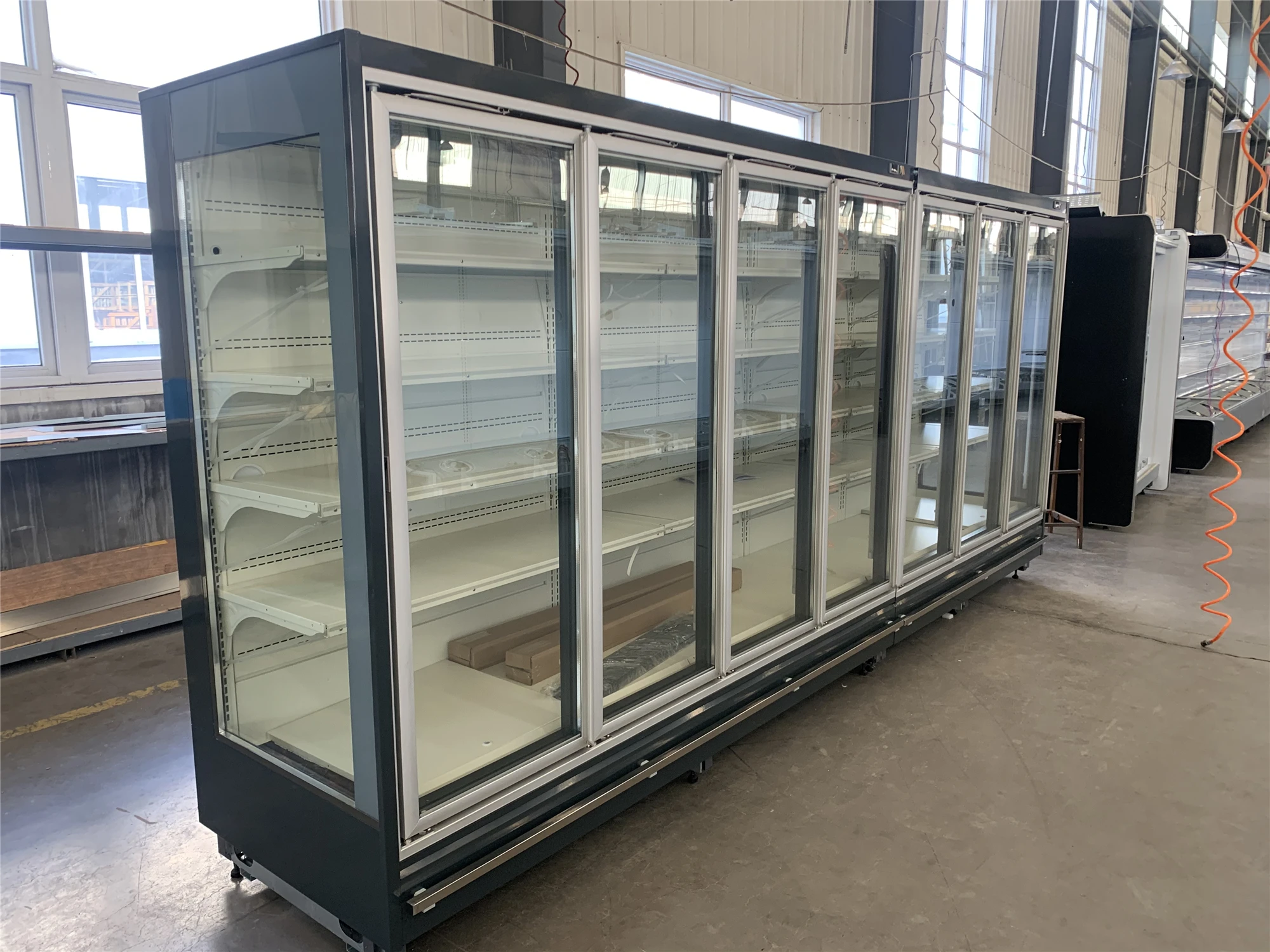 Commercial Glass Door Upright Freezer Frozen Food Showcase Seafood ...
