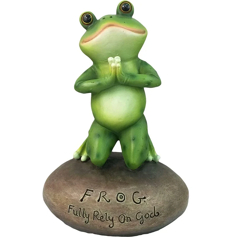 Inspirational Figurines Religious Novelties Outdoor Frog Decor Praying ...
