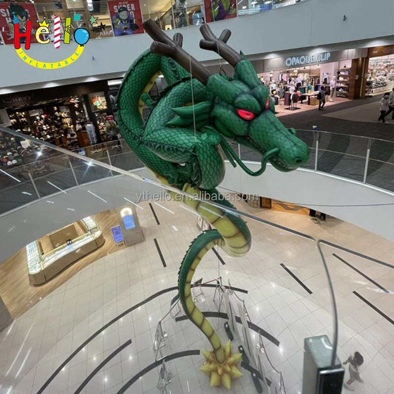 Shopping Mall Hanging Inflatable Mascot Chinese Traditional Green Inflatable Dragon - Buy ...