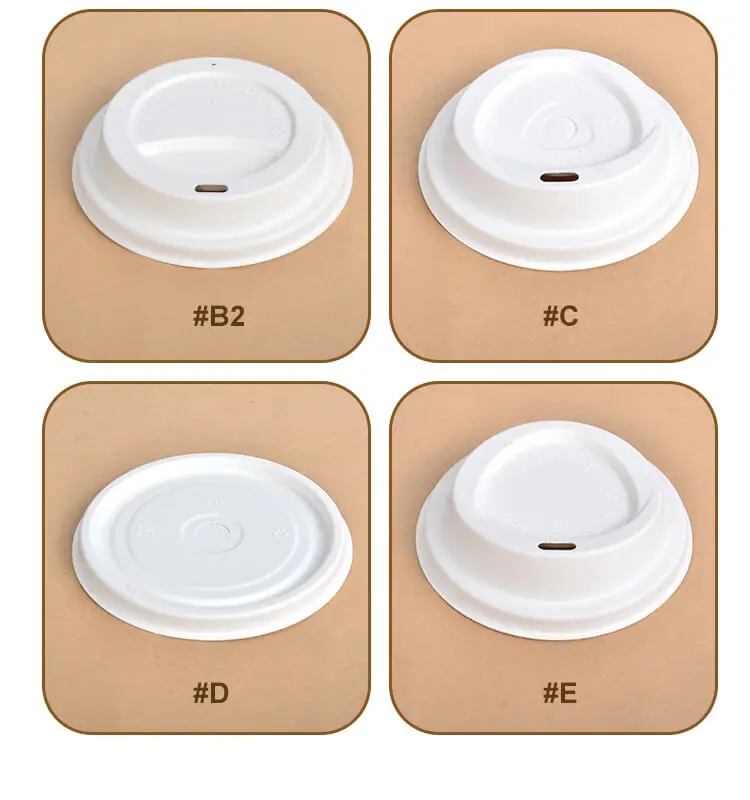 Composable Lid - Biodegradable 80-90mm Pulp Paper Cover