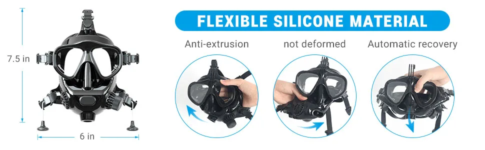 Scuba Diving Face Mask - Full Face Snorkel Set for Swimming