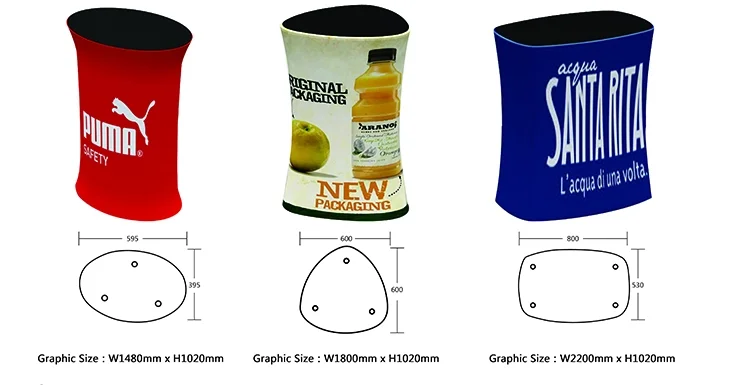 Curved Exhibition Booth Table - Pop up Promotion Counter