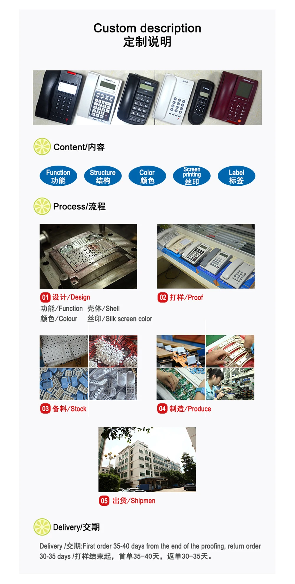 Manufacturer Factory Sale Dect Cordless Telephone With Rj11 Landline ...