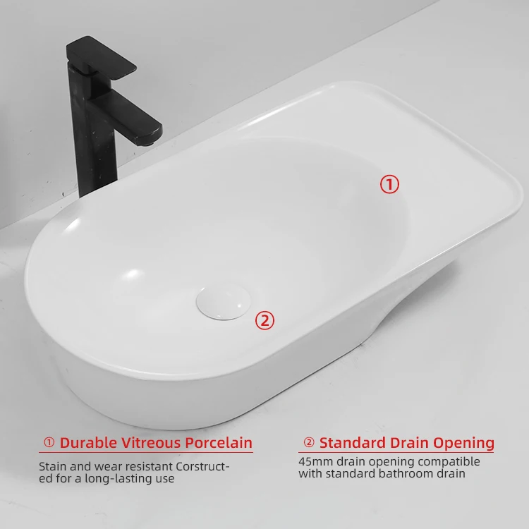 European Style Above Counters Round Ceramic Washbasins Vessel Deep Bowl ...